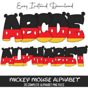 Mickey Mouse Alphabet Pngs - Mickey Mouse Kids Alphabet - Mickey ...