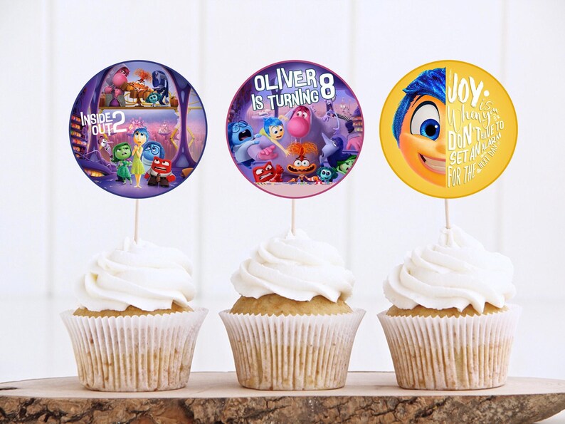 Printable Inside Out 2 Round Cake Topper, Inside Out 2 Birthday Round ...