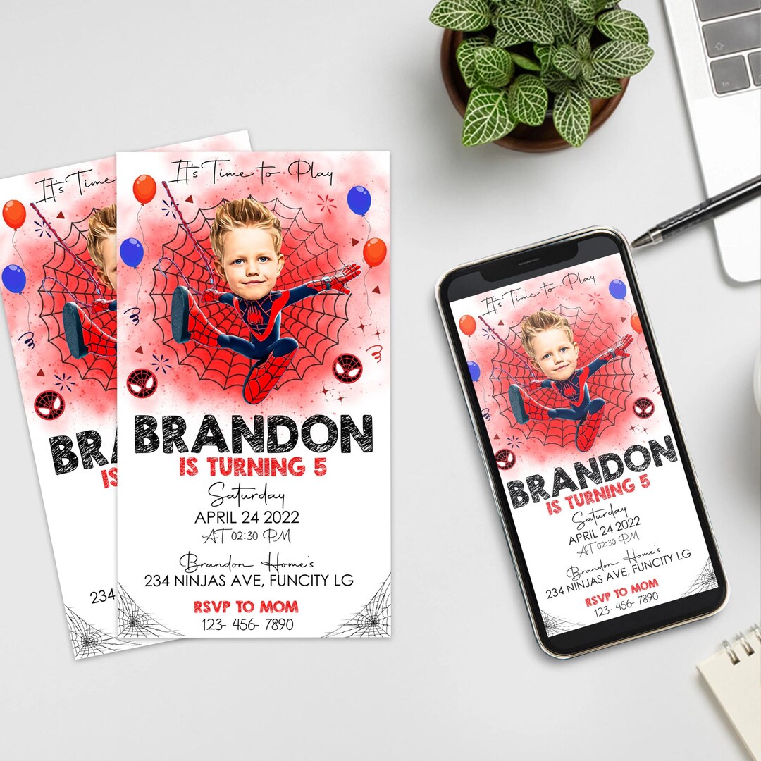 Miles Morales Birthday Invitation, Turn Your Kid Into a Spidey Miles ...