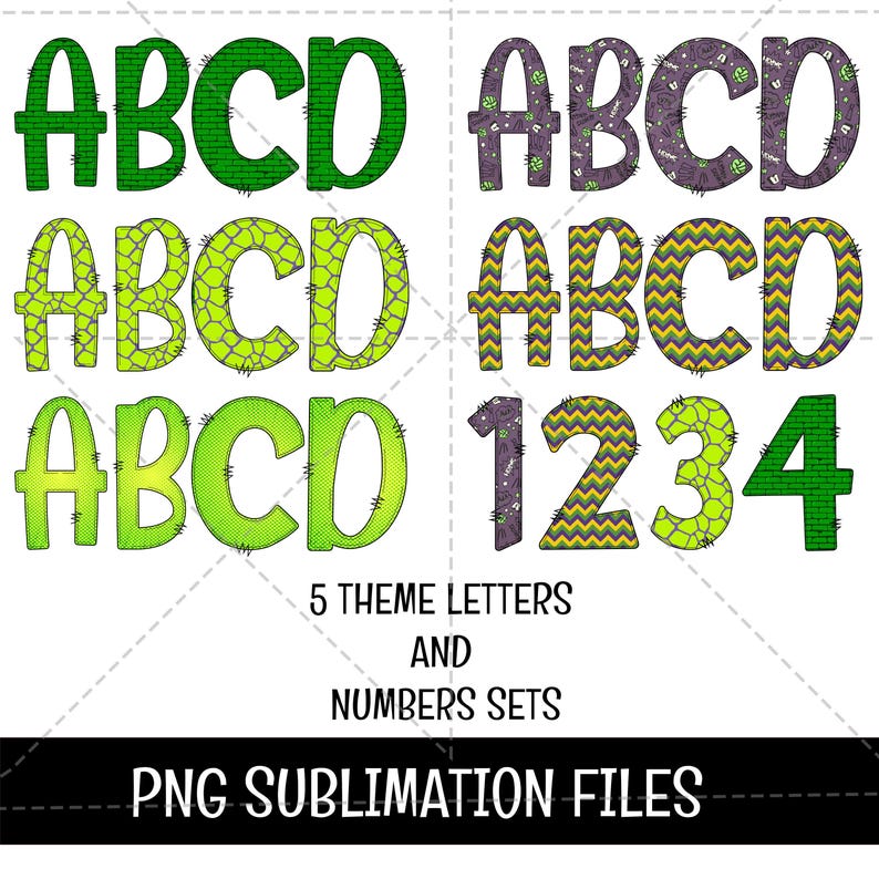 Hulk Doodle Alphabet Bundle, Hulk PNG Letters, Numbers, Hulk Clipart ...