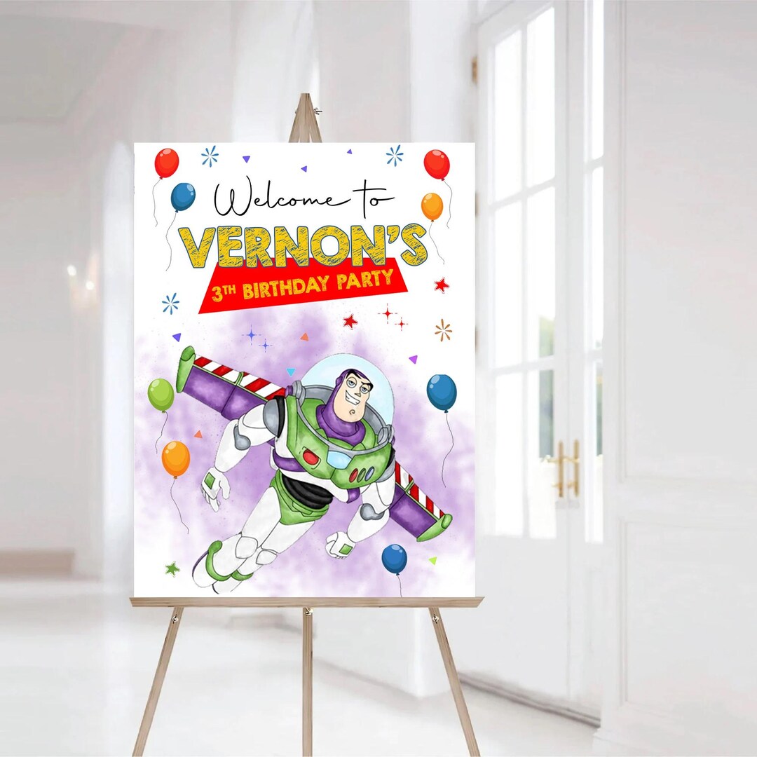 Toy Story Buzz Lightyear Welcome Sign, Buzz Lightyear Personalized ...