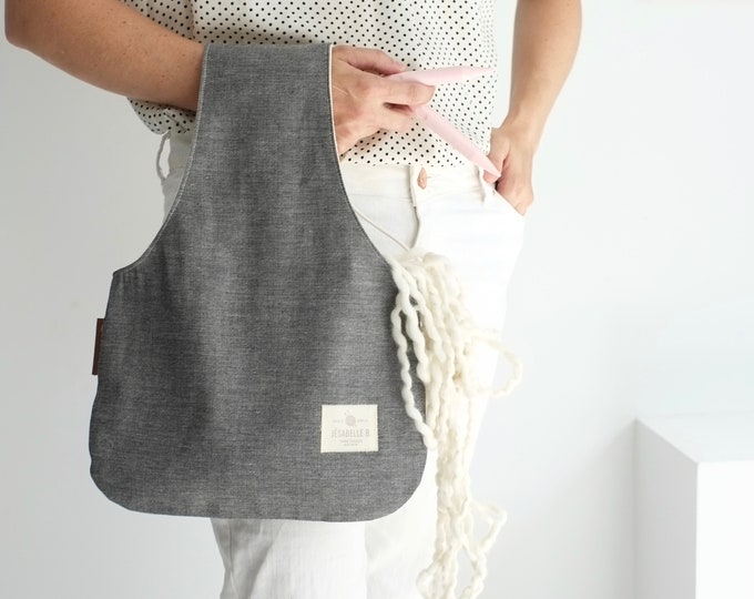 Project Bag, Medium Gray Knitting Bag, Yarn Bag - Etsy