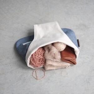 Project Bag, Medium Gray Knitting Bag, Yarn Bag - Etsy