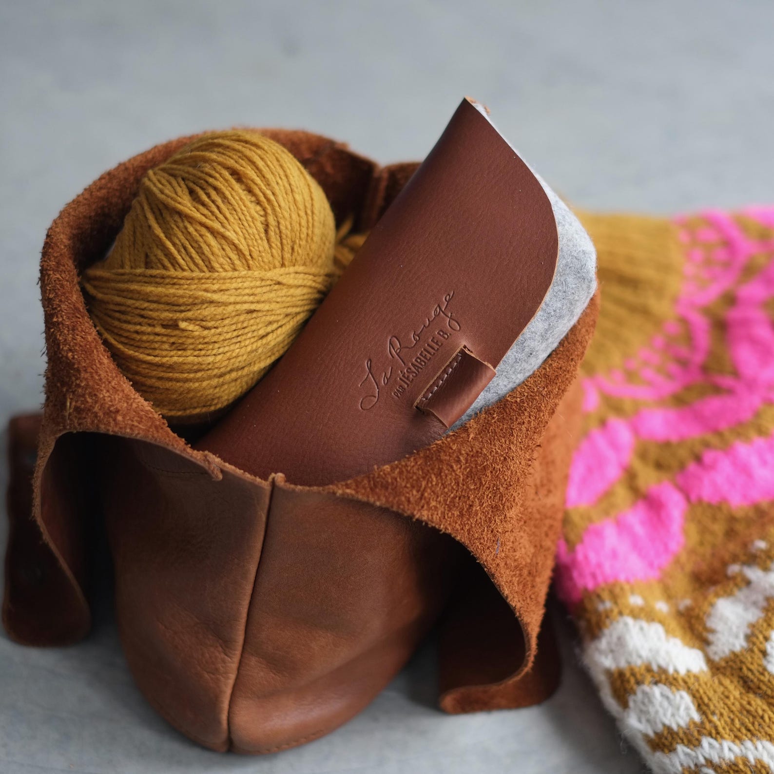 Leather and Felt Half-moon Accessory Case, Notion Pouch - Etsy