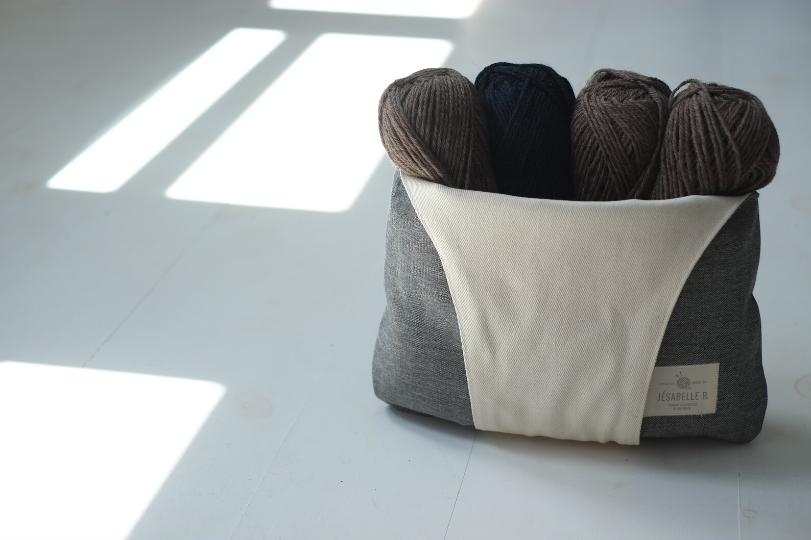 Project Bag Medium Gray Knitting Bag Yarn Bag - Etsy