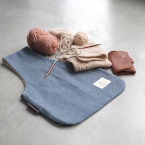 Project Bag, Medium Gray Knitting Bag, Yarn Bag - Etsy