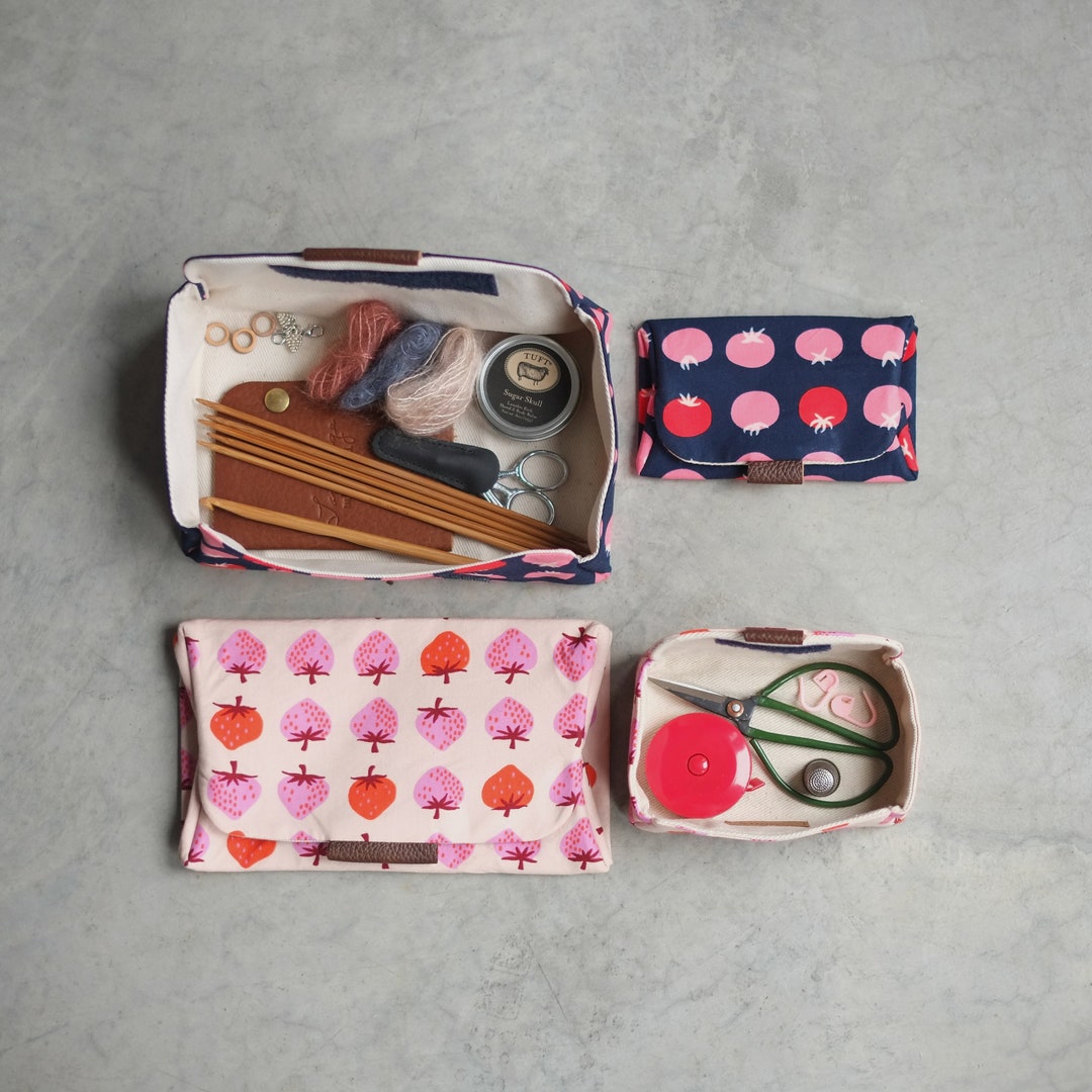 Notion Case in the Strawberry or Tomato, Scissor Case, Knitting Storage ...