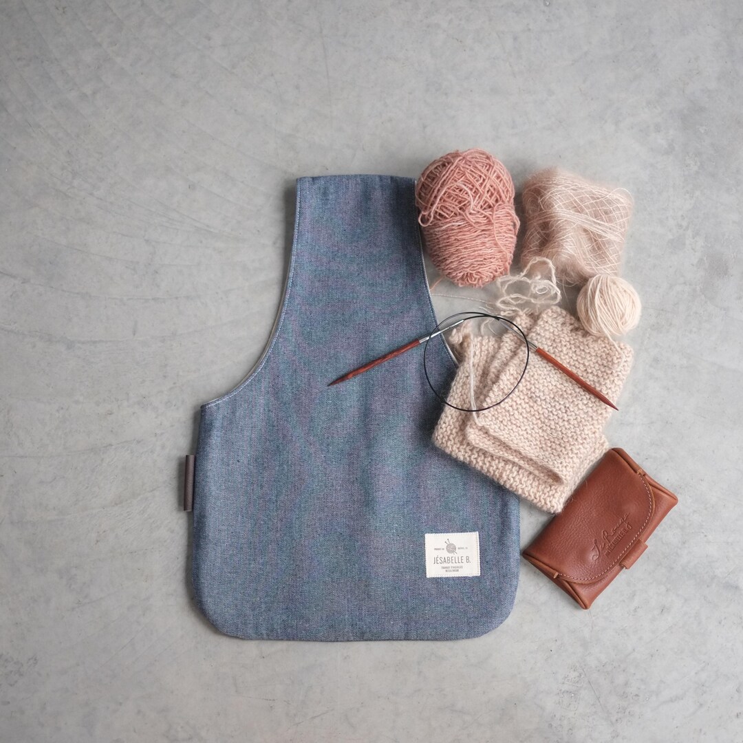 Project Bag, Medium Gray Knitting Bag, Yarn Bag - Etsy
