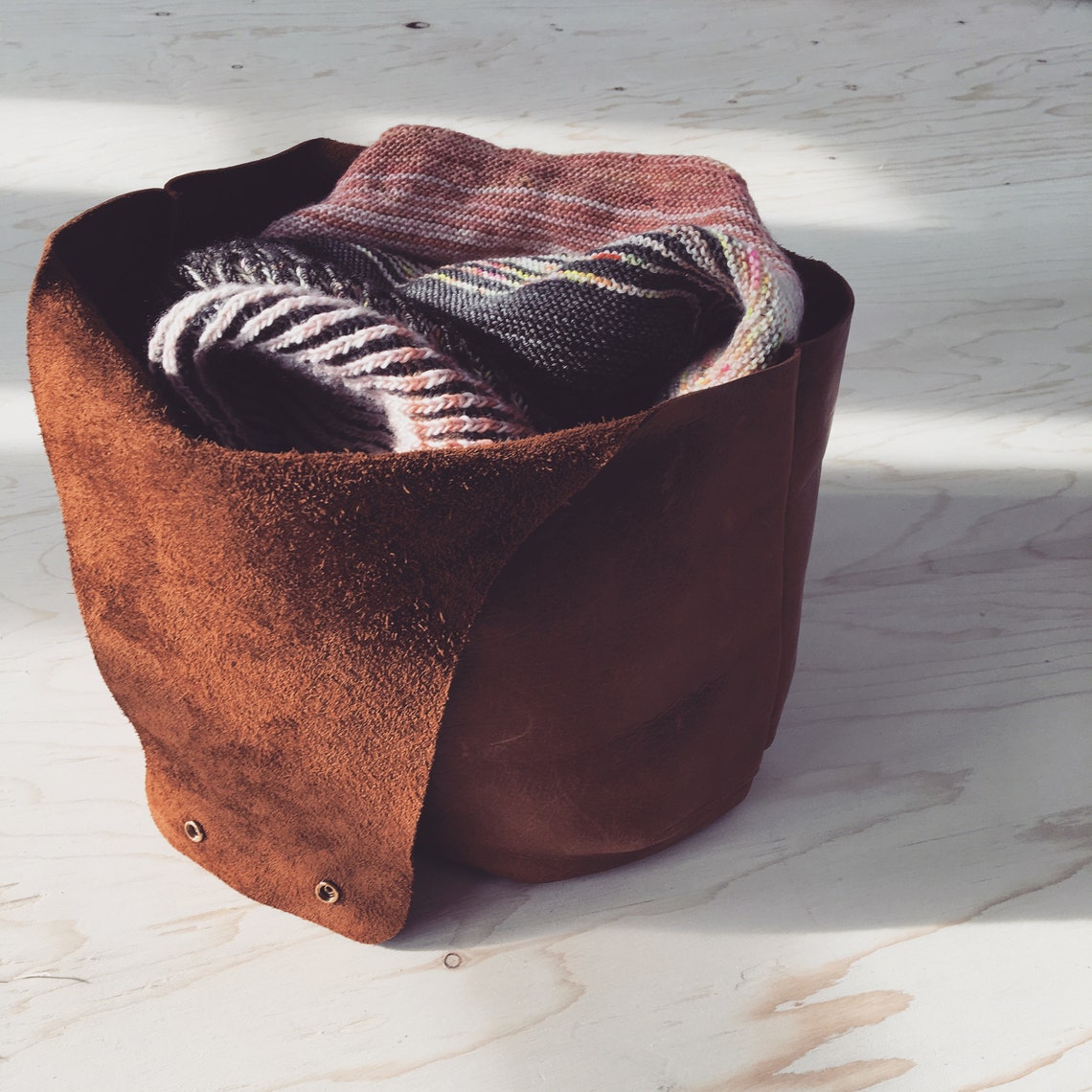 Leather Knitting Project Bag Leather Knitting Bag Leather - Etsy