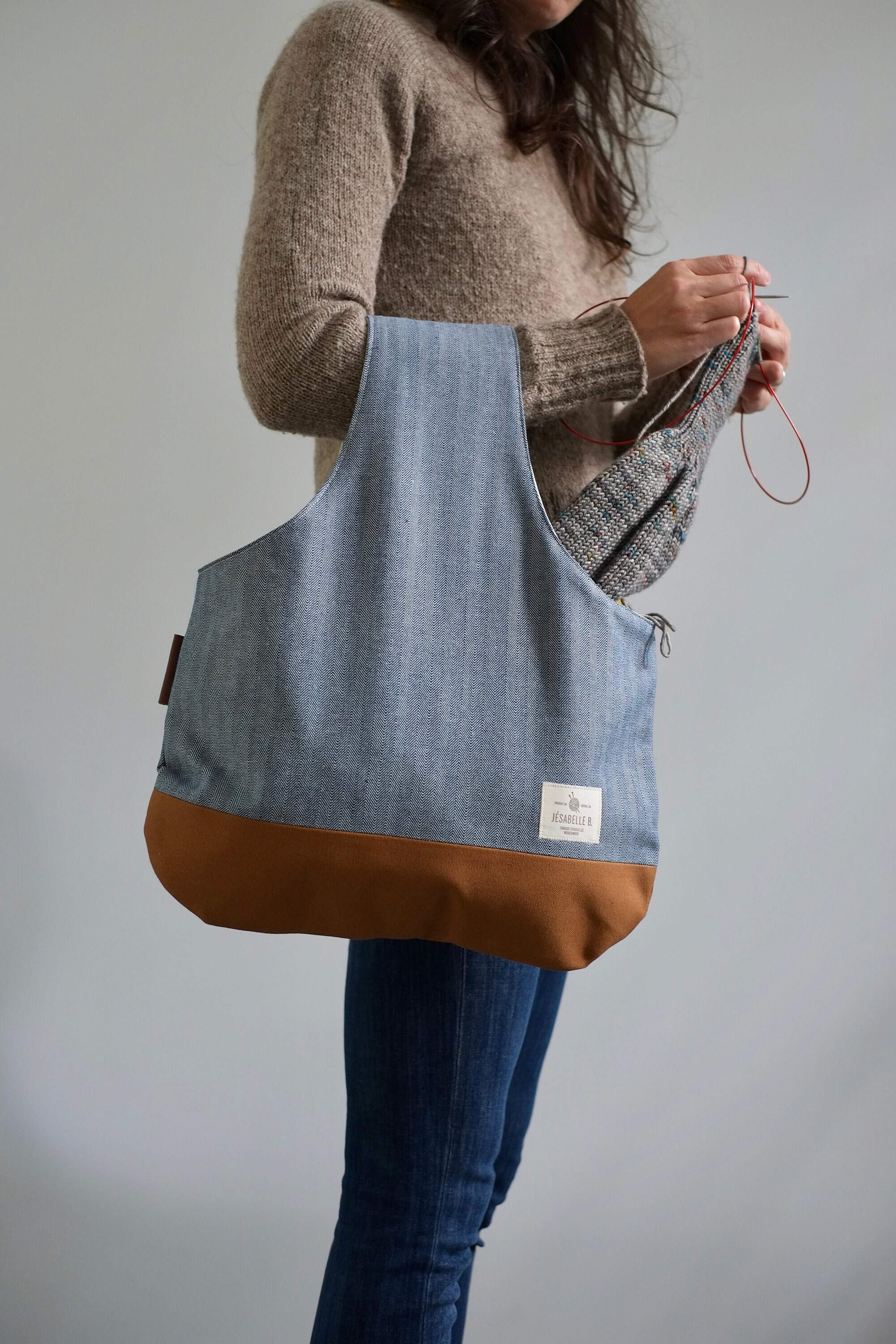 Large Project Bag Large Knitting Bag Knitting Wristlet - Etsy