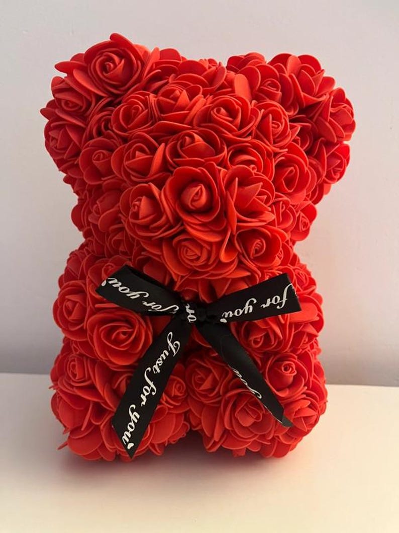 Rose Teddy Bear - Etsy