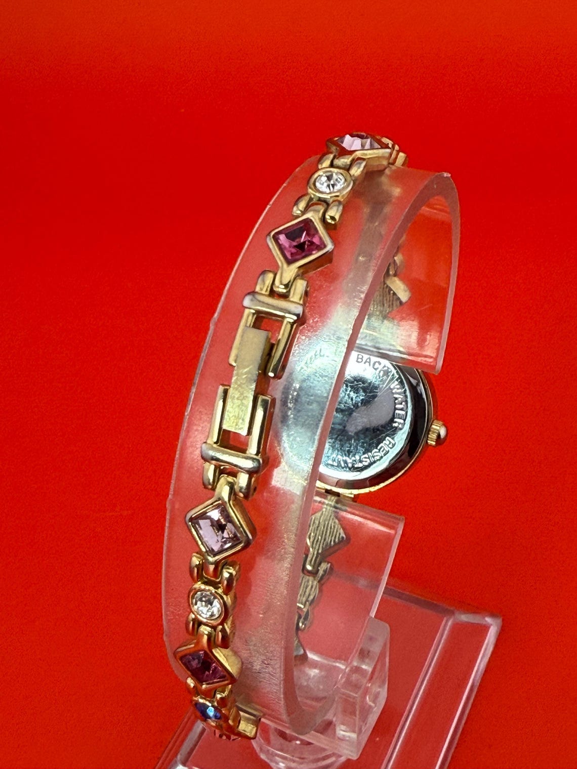 Vivani Women’s Quartz Watch – Multicolor Gem Bracelet, Gold Tone, New ...