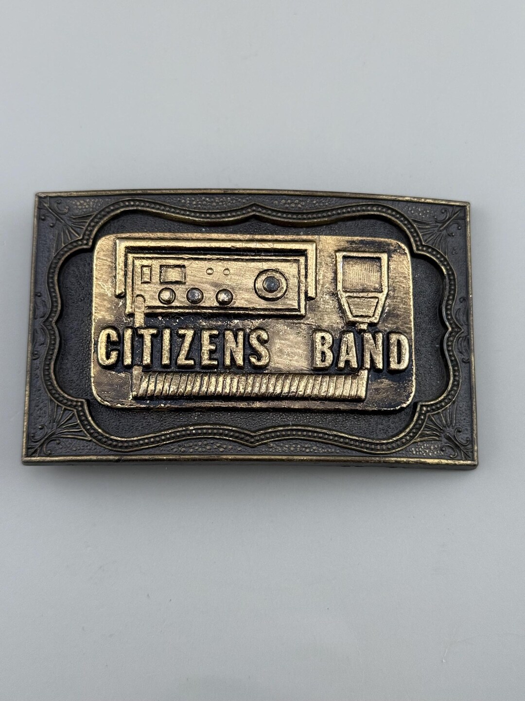 Citizens Band CB Radio Belt Buckle Solid Brass Heavy Trucker 1970s ...