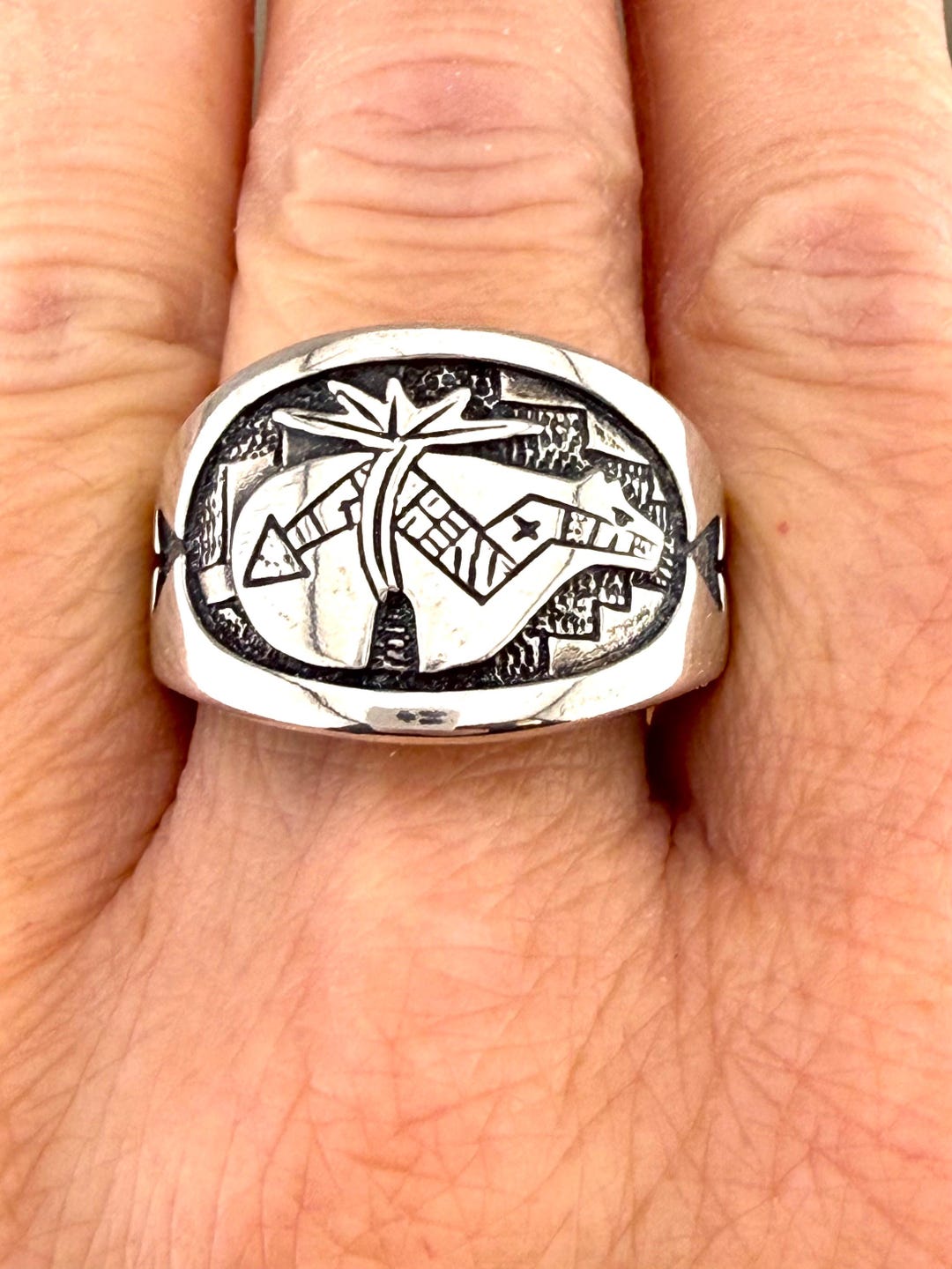 Roderick Tenorio Relios Sterling Spirit Bear Ring 925 Southwest Bold ...