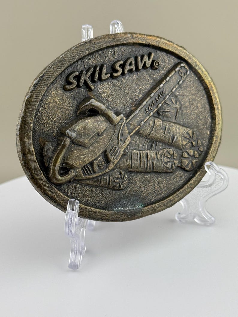 Skilsaw Chainsaw Belt Buckle Heavy Cast Metal Vintage Tool Logo Chicago ...