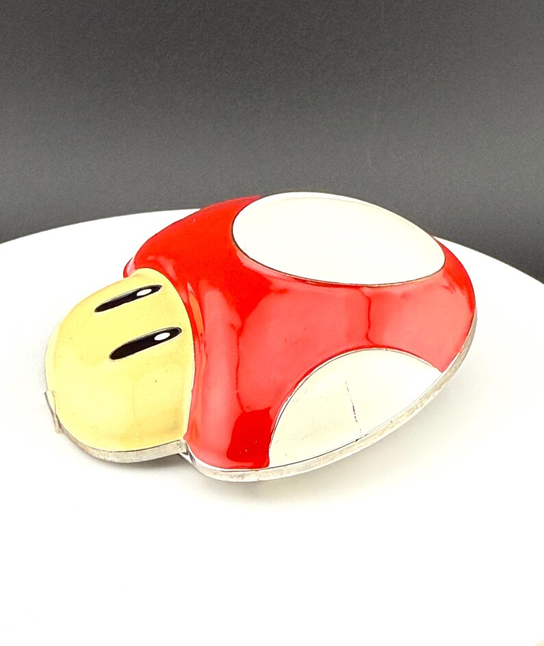 Vintage Nintendo Mario Red Mushroom Enamel Belt Buckle, 2009 Collector ...