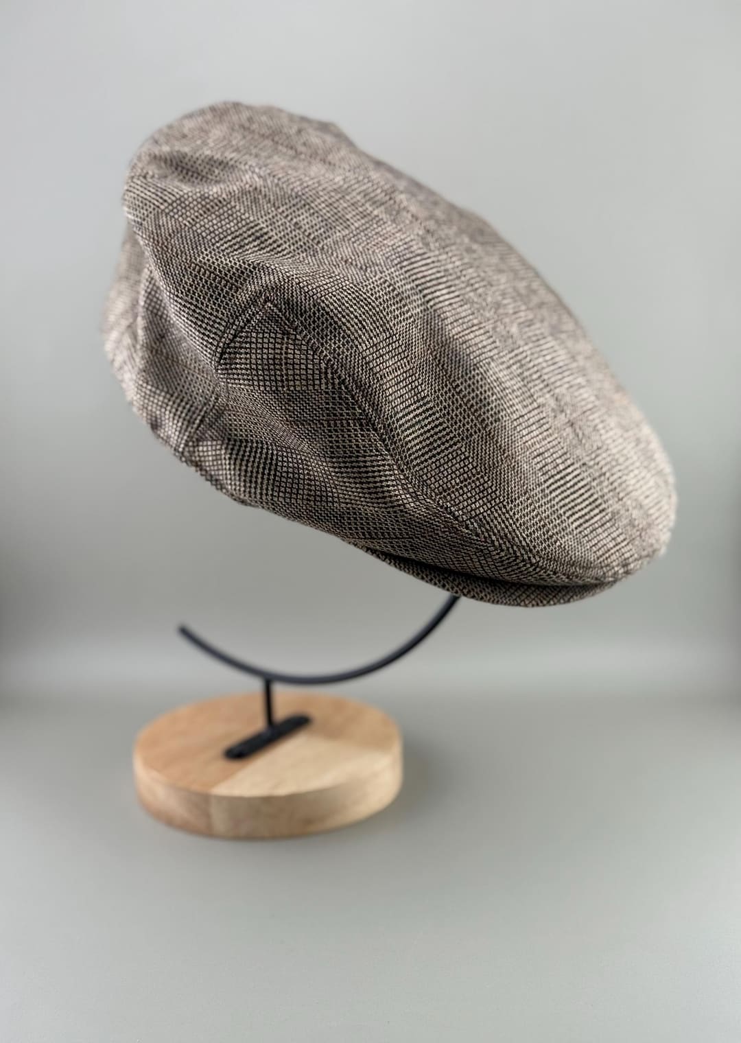 Stefeno Newsboy Cap Brown Tweed Men’s Medium 21.5” Wool Blend Flat Cap ...