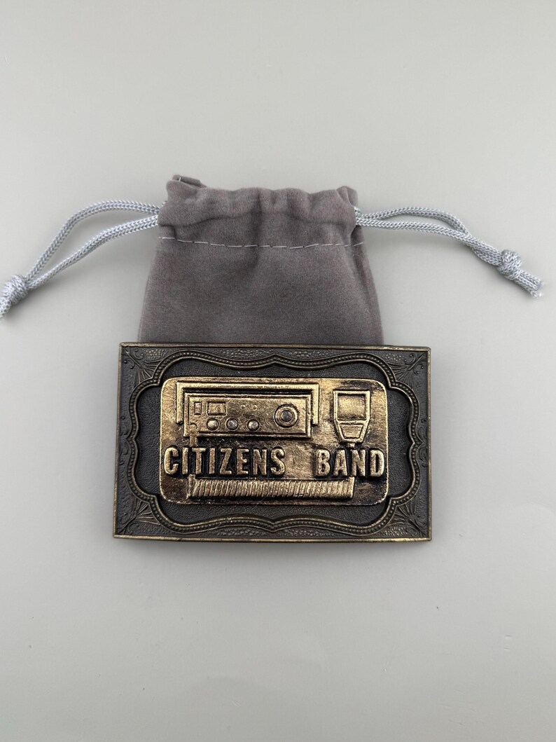 Citizens Band CB Radio Belt Buckle Solid Brass Heavy Trucker 1970s ...