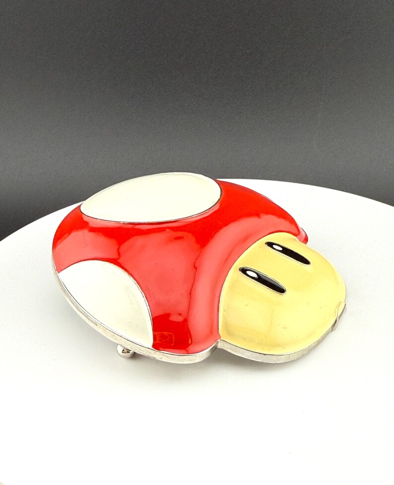 Vintage Nintendo Mario Red Mushroom Enamel Belt Buckle, 2009 Collector ...