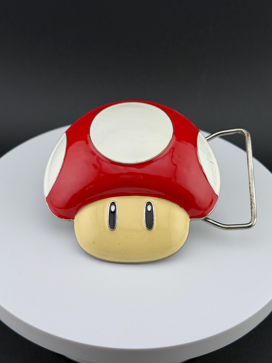 Vintage Nintendo Mario Red Mushroom Enamel Belt Buckle, 2009 Collector ...