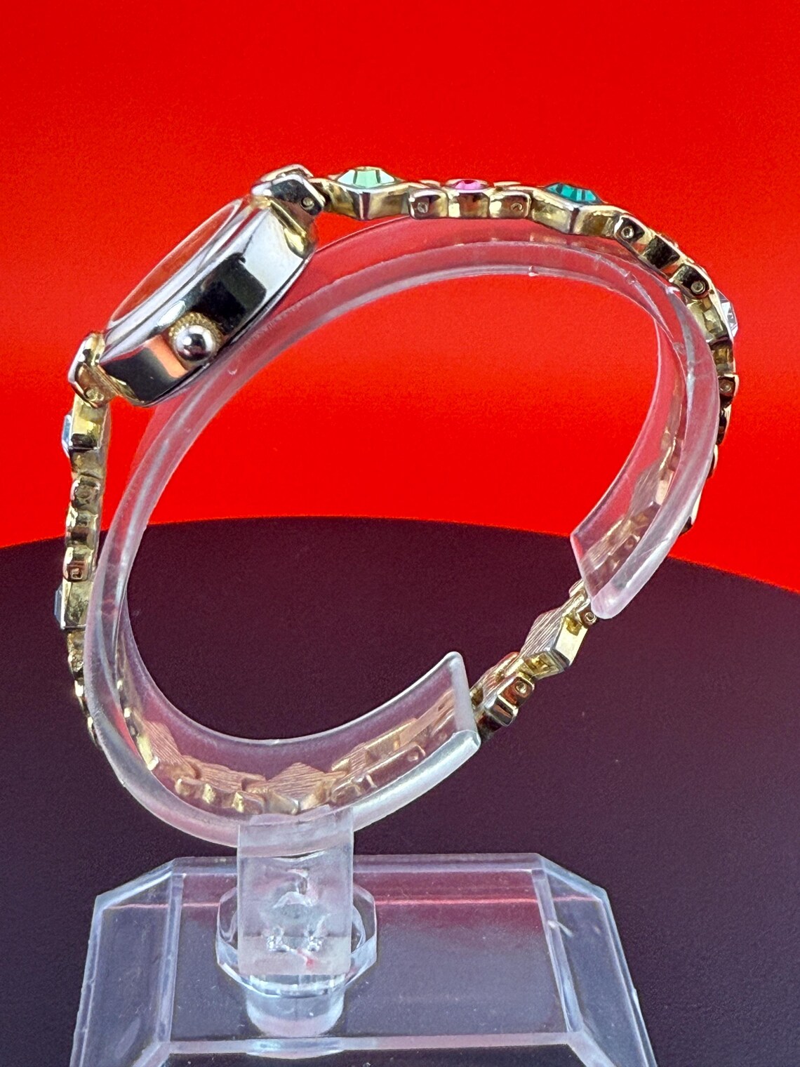 Vivani Women’s Quartz Watch – Multicolor Gem Bracelet, Gold Tone, New ...