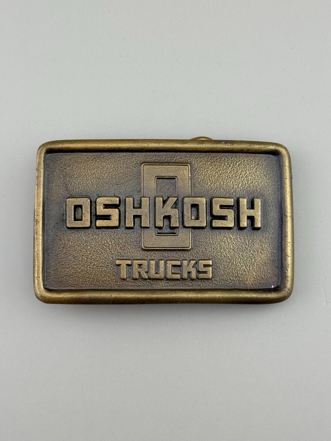 Vintage Oshkosh Trucks Brass Belt Buckle 146.43g 2x3” Winters ...