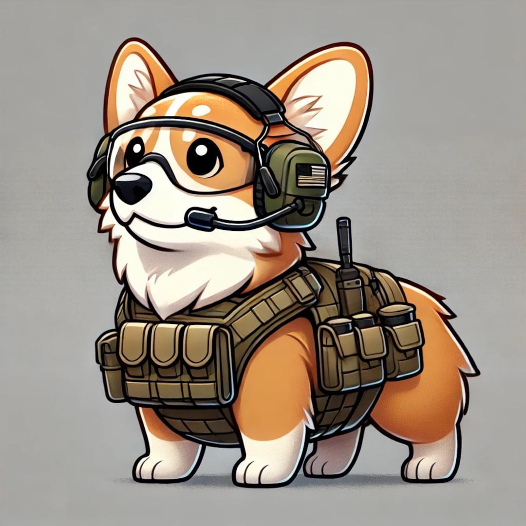 Cute Tactical Corgi Vinyl Decals, Stylish Pet Stickers for Dog Lovers ...
