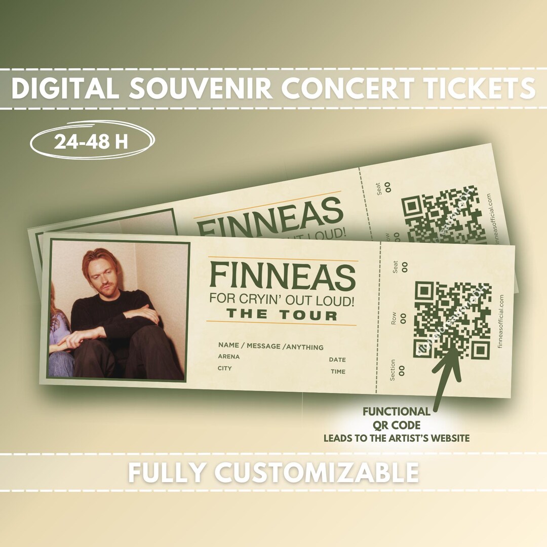 Souvenir Ticket FINNEAS | for Cryin' Our Loud! Tour Concert Digital ...