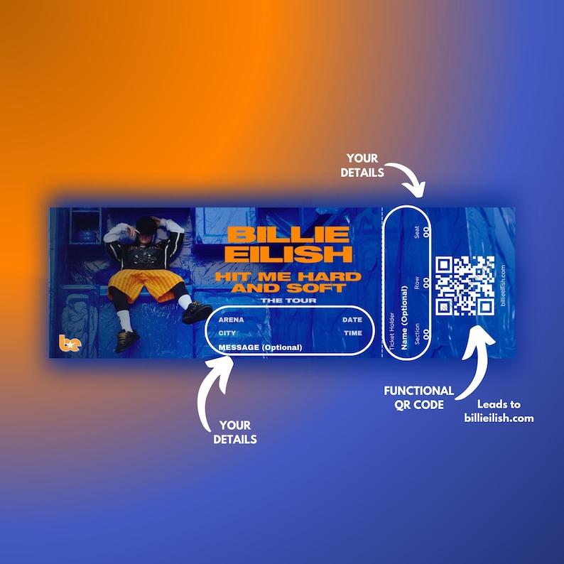 Souvenir Ticket Billie Eilish | Hit Me Hard and Soft HMHAS Concert ...