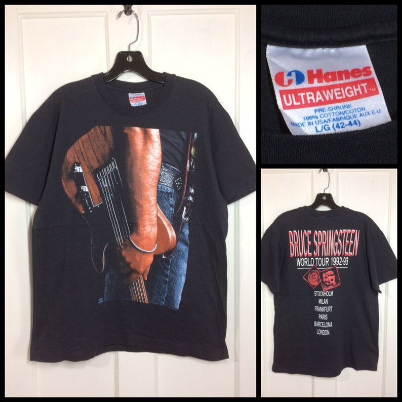 1990s Bruce Springsteen World Tour 1992-93 T-shirt Tag Size L - Etsy
