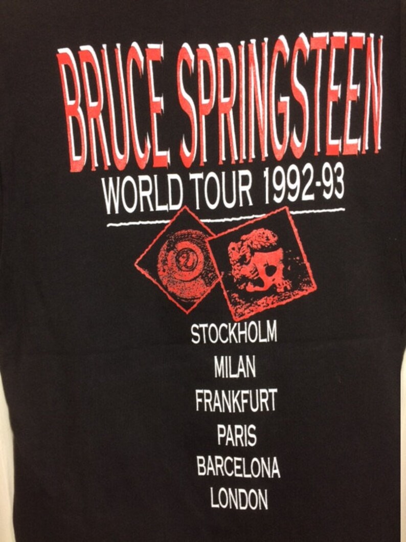 1990s Bruce Springsteen World Tour 1992-93 T-shirt Tag Size L - Etsy