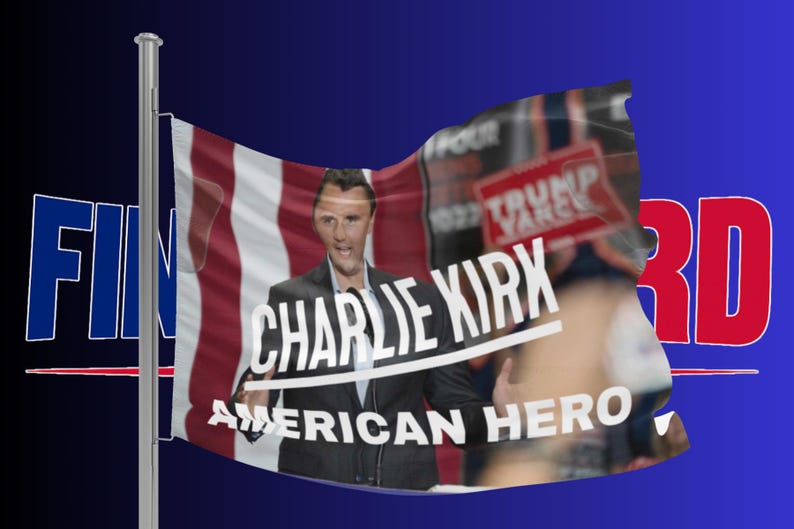 Bandera de Charlie Kirk - Turning Point USA, bandera RIP Charlie Kirk ...