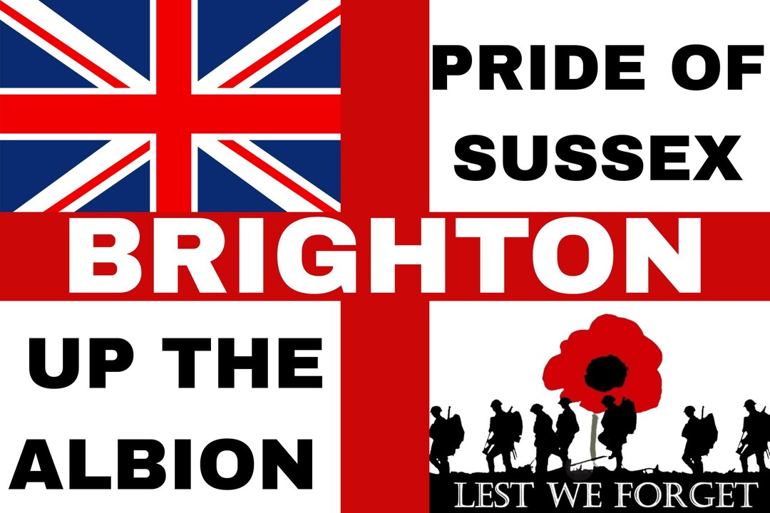 Personalised Brighton Football Flag, Custom Football Banner, 3X5FT, 4 ...