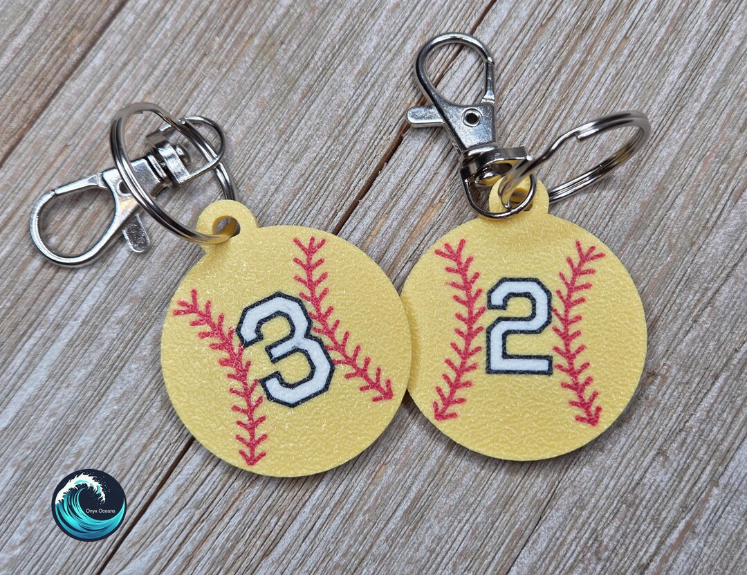 Custom Softball Keychain: 3D Printed Personalized Jersey Number - Etsy