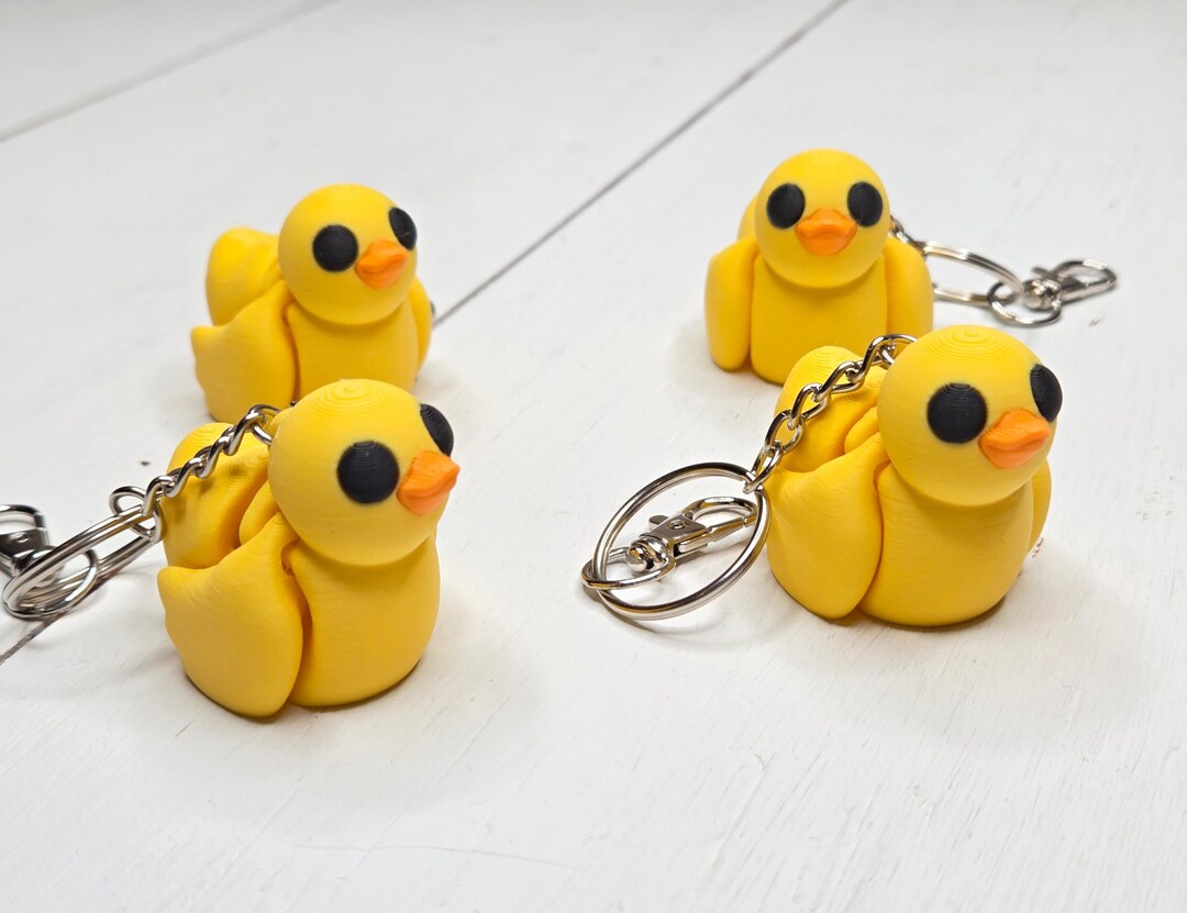 Flexi Duck Keychain – 3D Printed Baby Duck Fidget Keychain ...