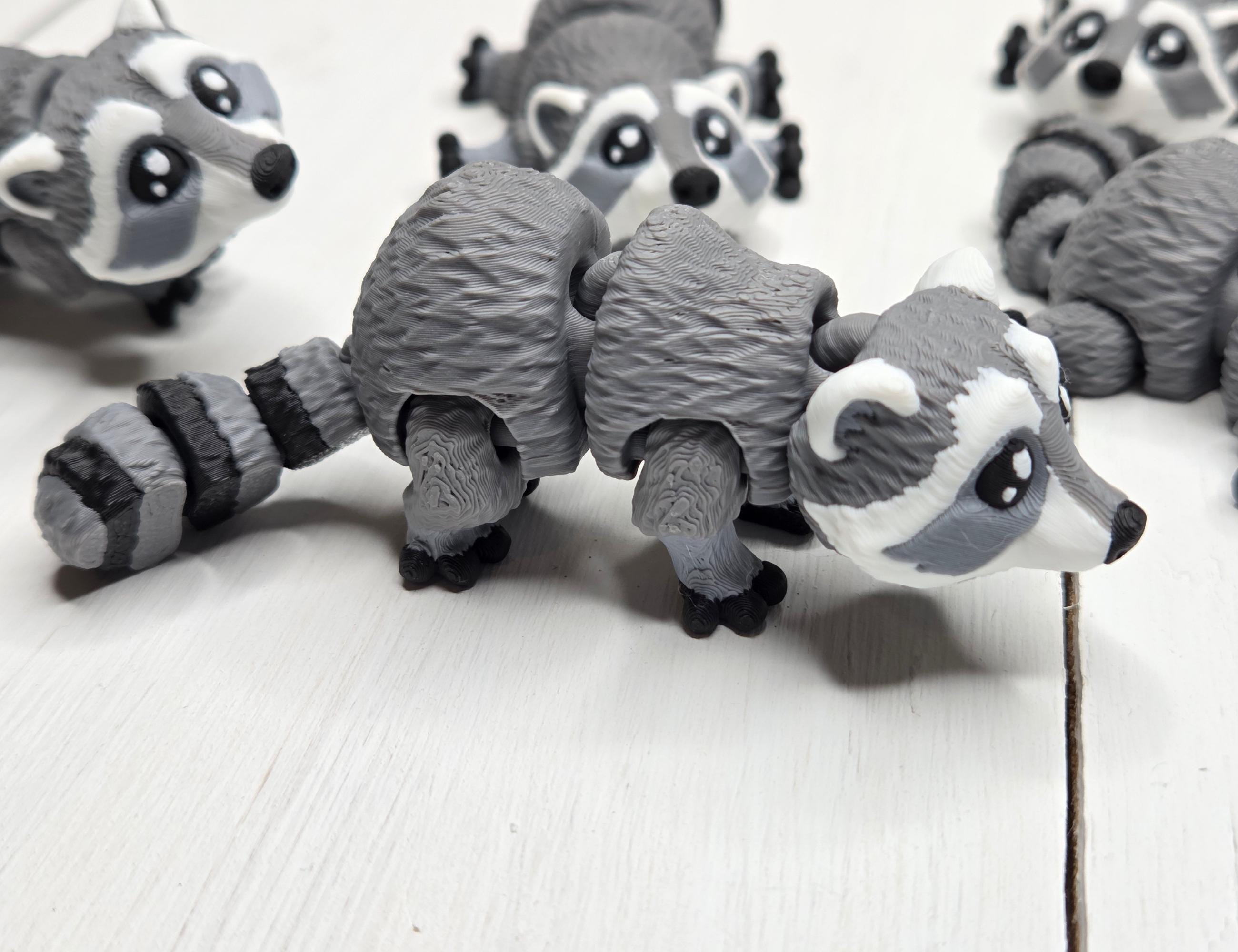 Flexi Raccoon – 3D Printed Articulated Toy | Cute Trash Panda Fidget ...