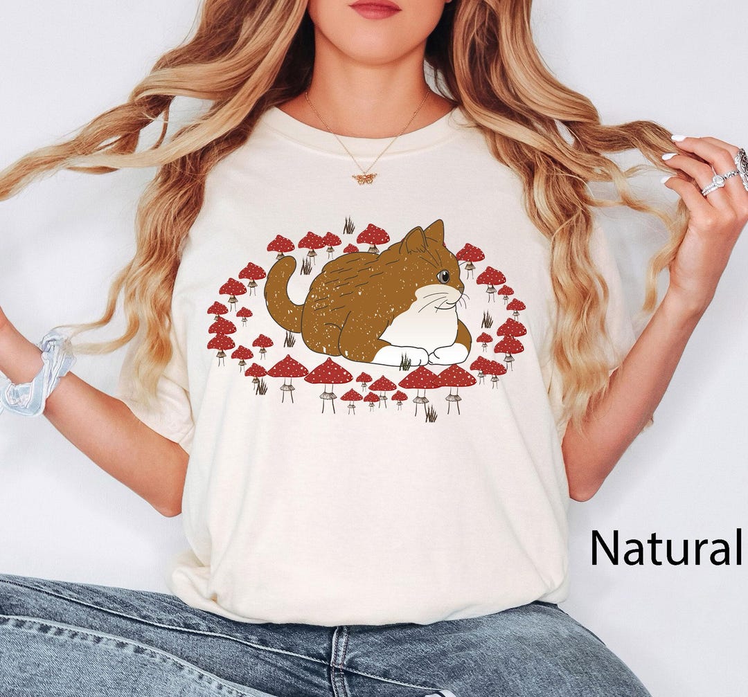 Goblincore Shirt, Cat Mushroom Shirt, Cats Lovers Tee Gift, Nature ...