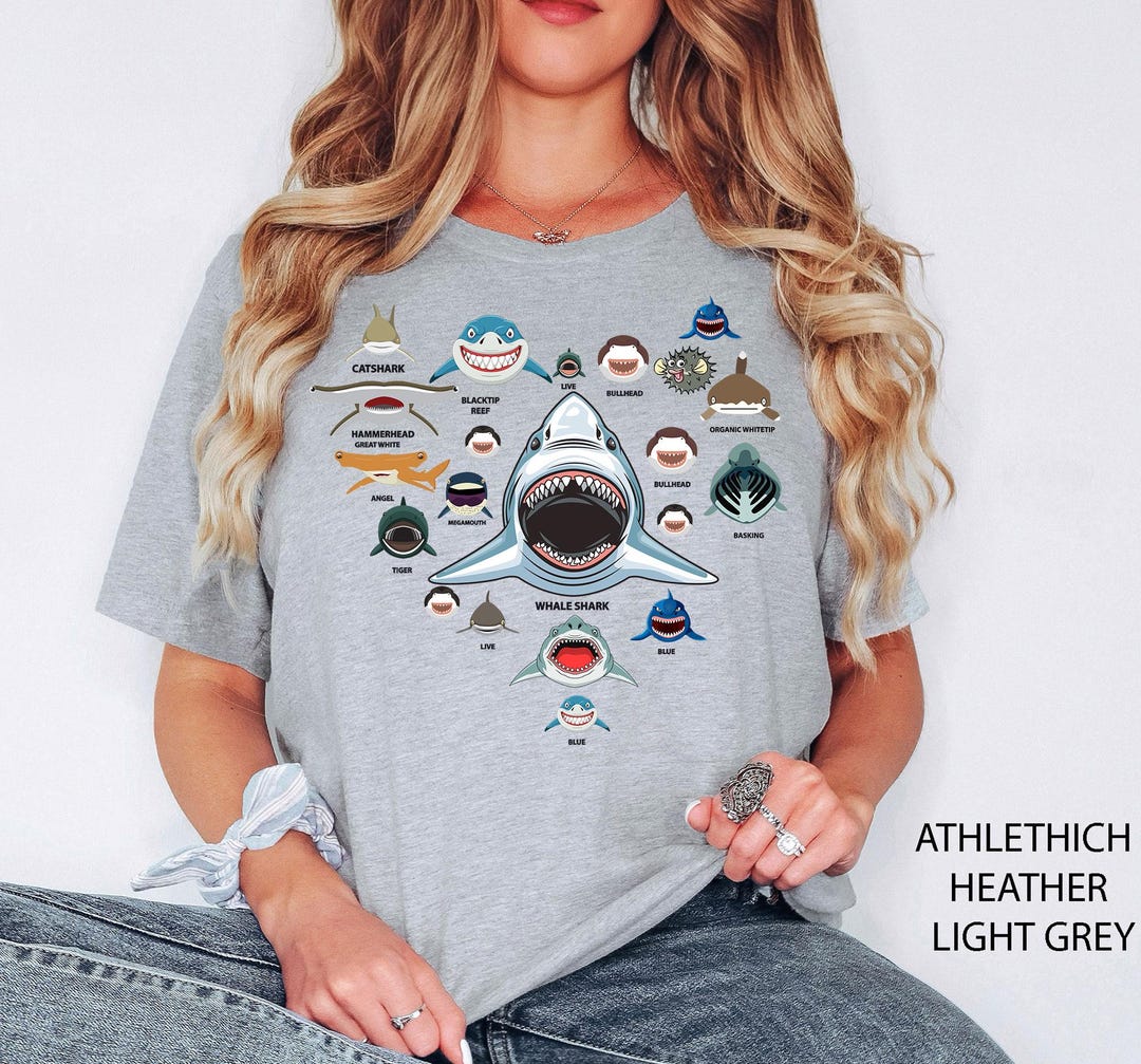 Sharks Love Shirt, Heart Shark Faces, Type of Shark Predators, Shark ...