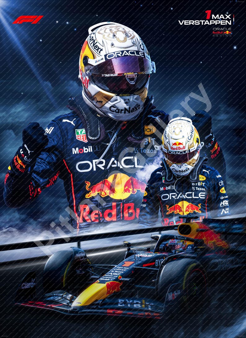 Max Verstappen F1 Print | Red Bull Racing, Motorsport Art (digital ...