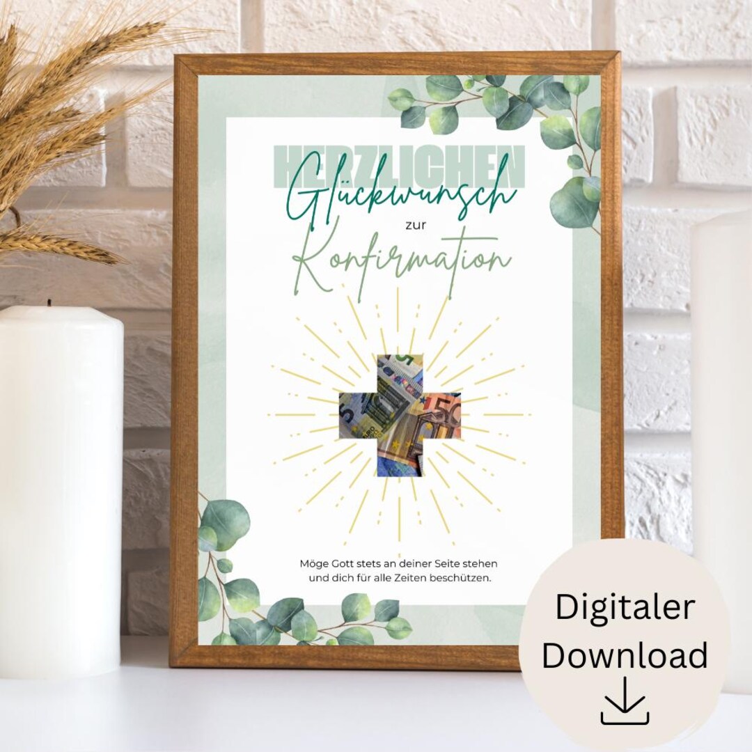 Confirmation | Cash Gift | Cross | Eucalyptus | Child | Remembrance ...