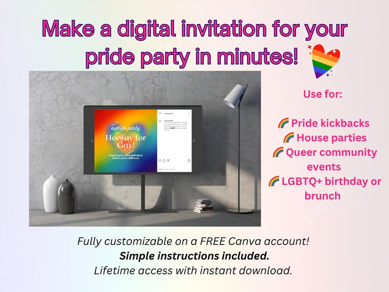 Editable Pride Party Invitation | LGBTQ Pride Month Kickback | Hooray ...