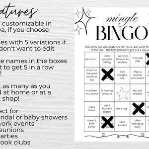 Mingle Bingo, Mix and Mingle Bingo, Find the Guest Bingo, Find Someone ...