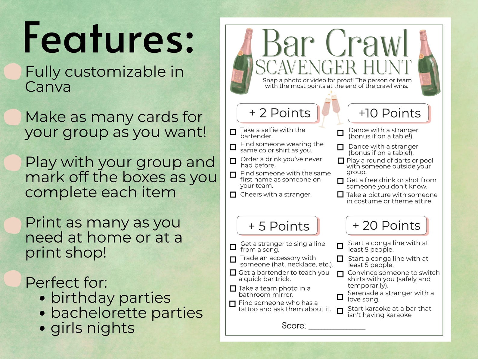 Bar Crawl Scavenger Hunt, Bar Scavenger Hunt, Bar Crawl Games, Birthday ...