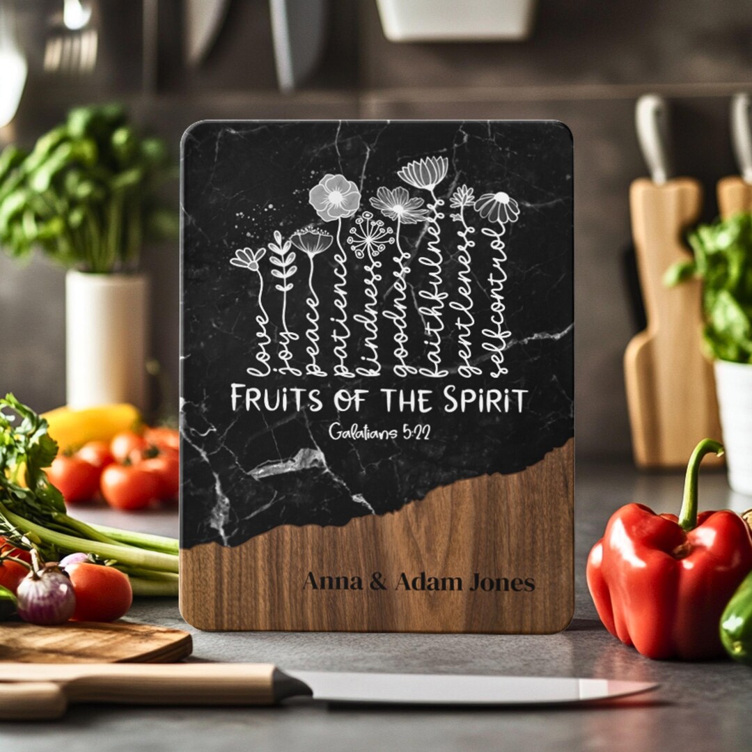 Fruit of the Spirit Charcuterie Board, Christian Serving Glass Tray ...