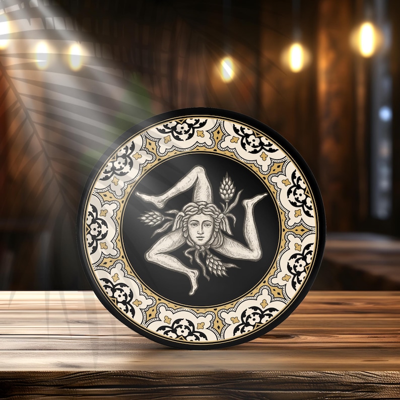Trinacria Decorative Plate, Sicilian Ceramic Italian Home Decor, 20cm ...