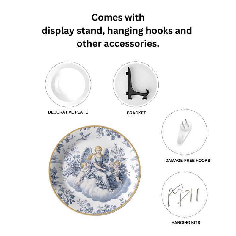 Toile De Jouy Plate, Blue Angels French Ceramic Home Decor 1pc - Etsy