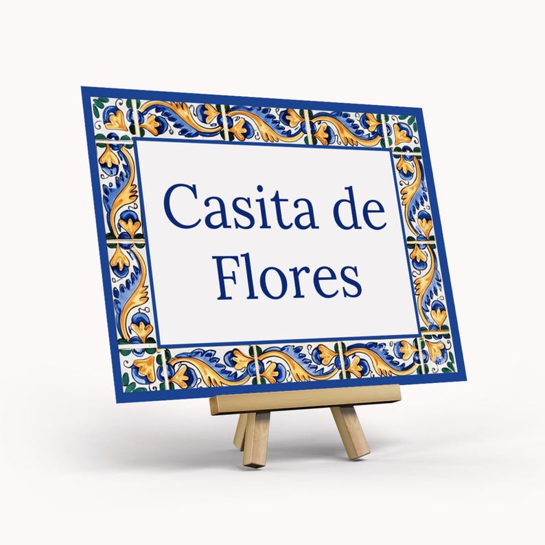 Spanish Street Sign, Azulejo Tile Address Plaque, 20cm X 15cm Ceramic ...
