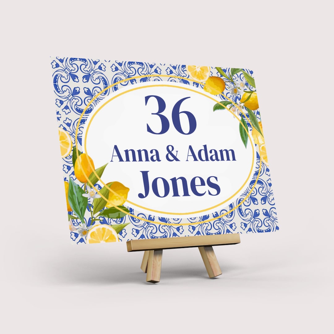 Personalized Ceramic Name Plate, Italian Tiles Sign House Number ...