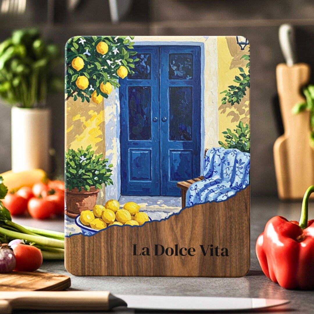 Italian Lemons Tagliere, Mediterranean Cutting Board, Italian Kitchen ...