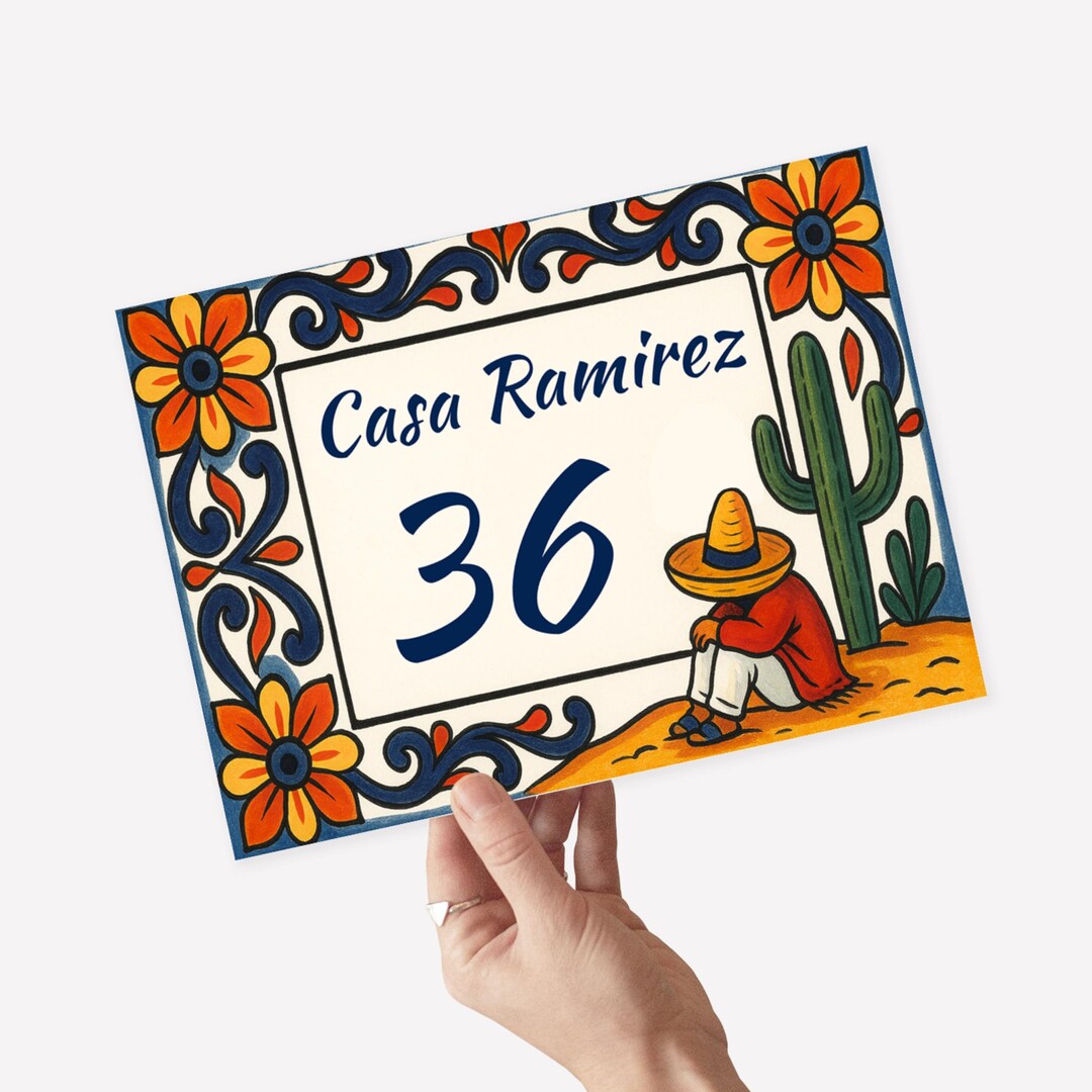 Mexican Talavera Tile Address Sign, Custom Ceramic House Number - Etsy